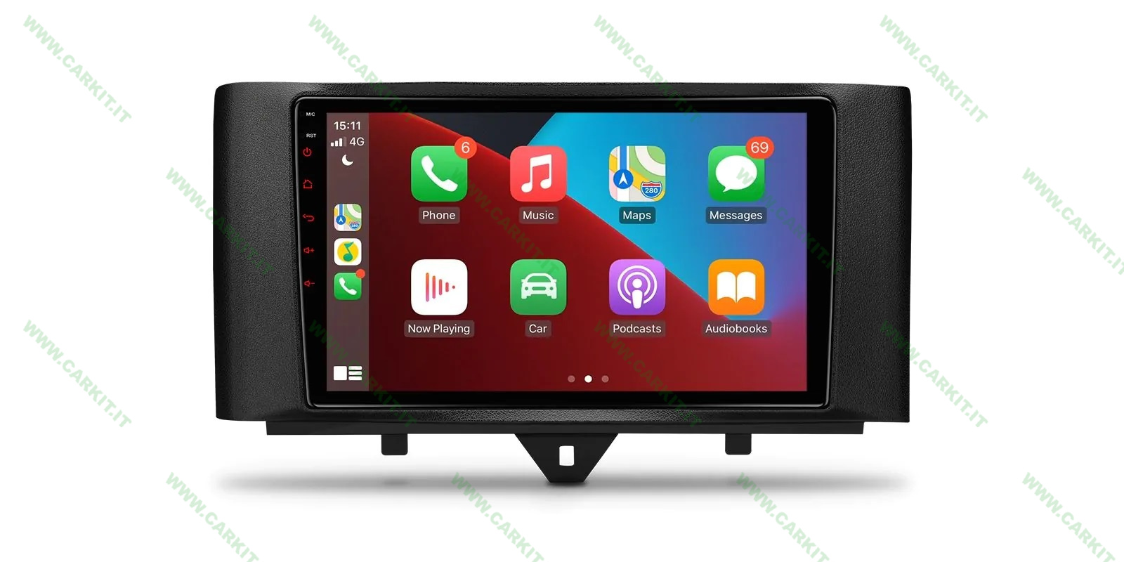 AUTORADIO NAVIGATORE SMART 451 DAL 2011 AL 2014 CON CARPLAY INCLUSO ...
