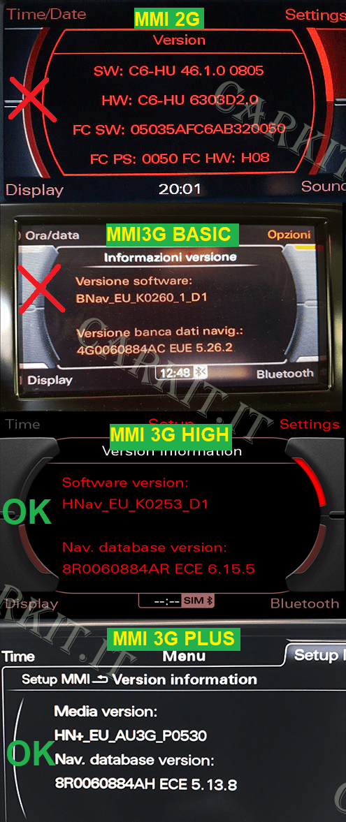 INTERFACCIA CARPLAY ANDROID AUTO AUDI MMI 3G HIGH 3G PLUS AUDI A1 A3 A4 ...